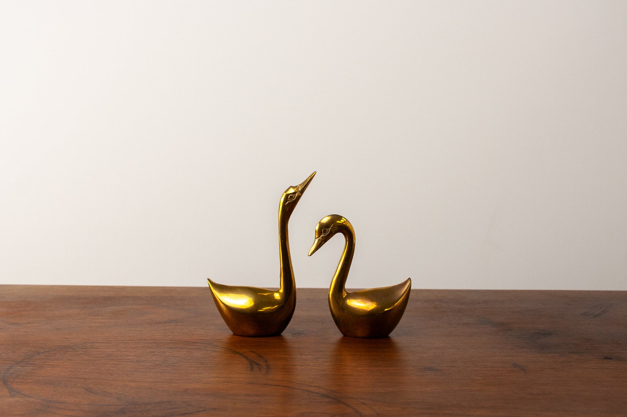 Mid Century Brass Swans (Small)